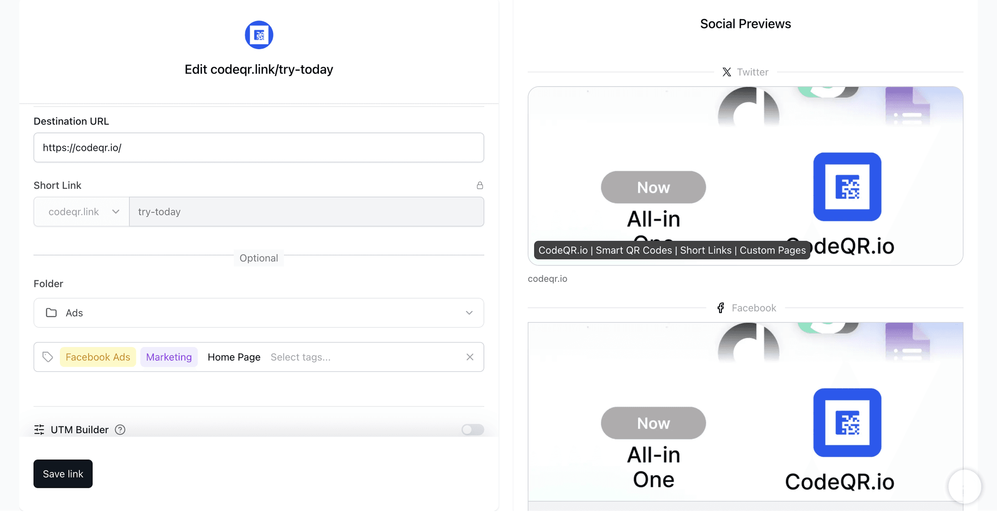 Smart QR Codes, Short Links & Custom Pages | CodeQR.io